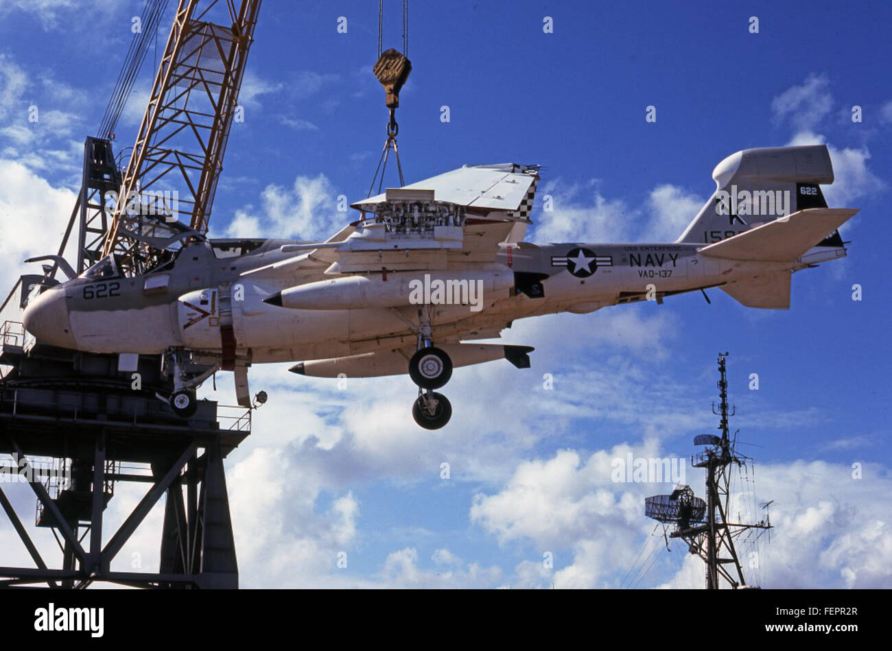 The Grumman EA-6B Prowler (158809) of VAQ-137 is seen in this ...