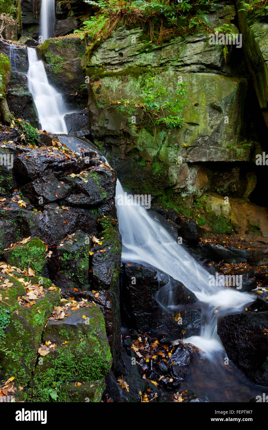 Waterfall at Lumsdale near Matlock in Derbyshire Peak District England ...