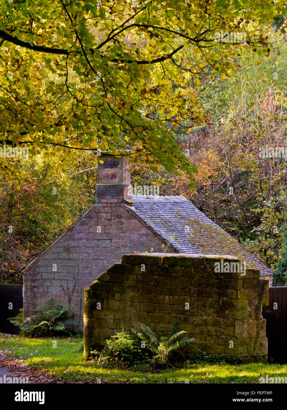 Lumsdale near Matlock in Derbyshire Peak District England UK where ...