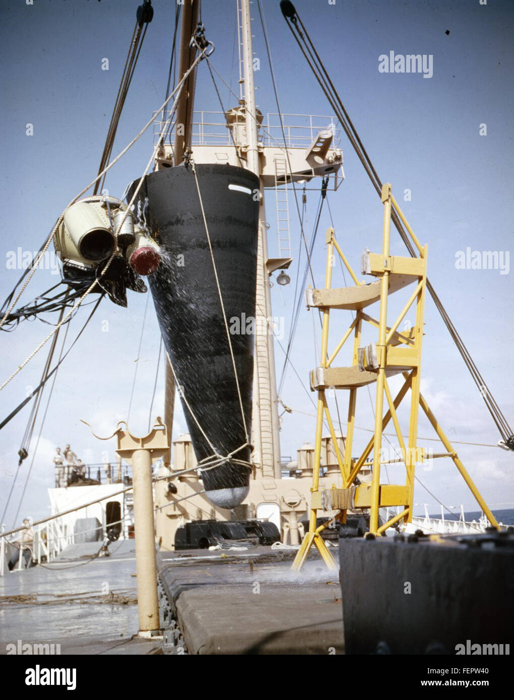 This image shows the GE nose cone from the Atlas 8C missile being ...