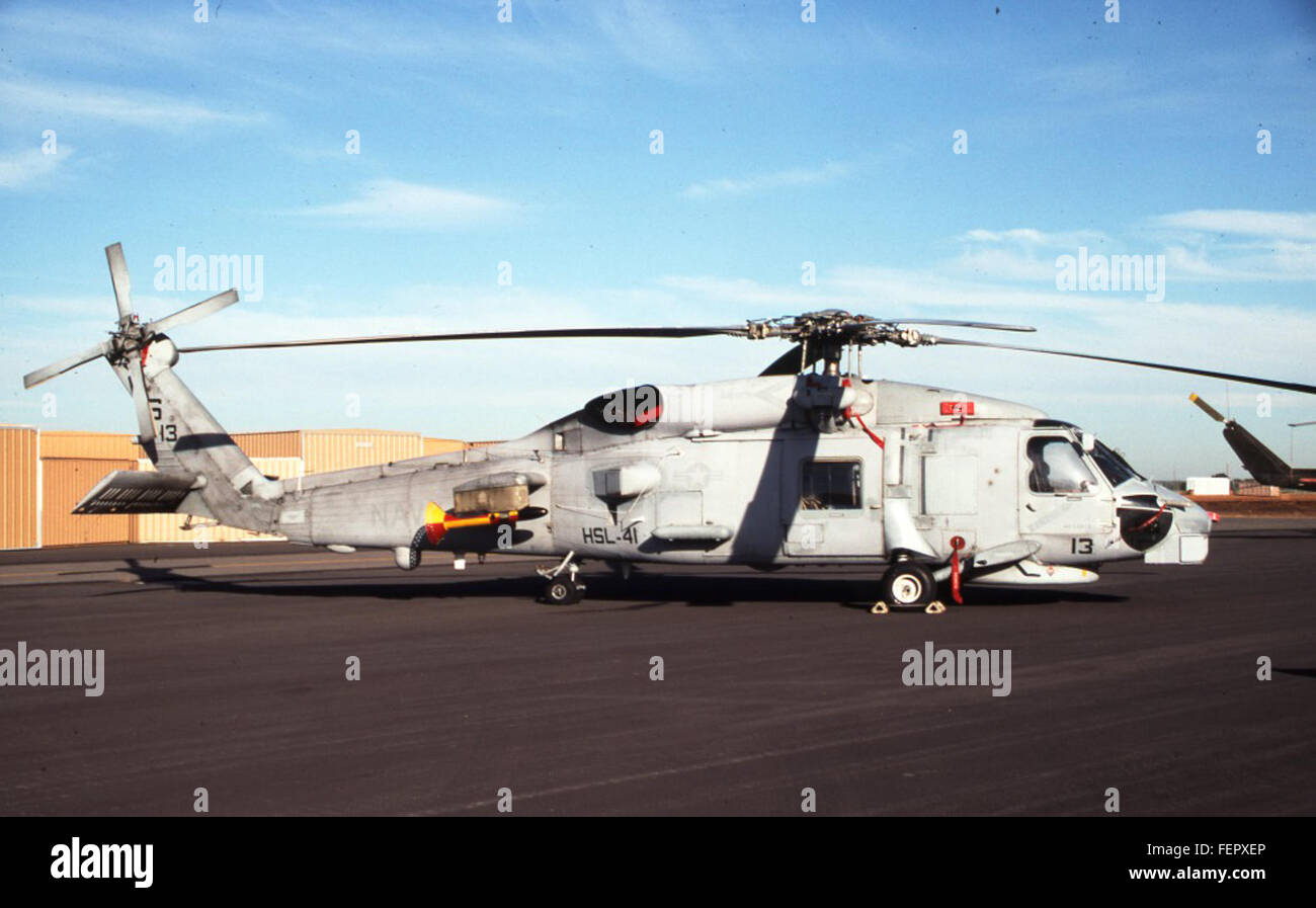 This image captures the Sikorsky SH-60B SeaHawk, assigned to HSL-41 ...