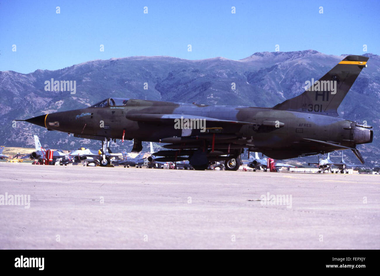 The Republic F-105B Thunderchief 57-5814, part of the 466th Tactical ...