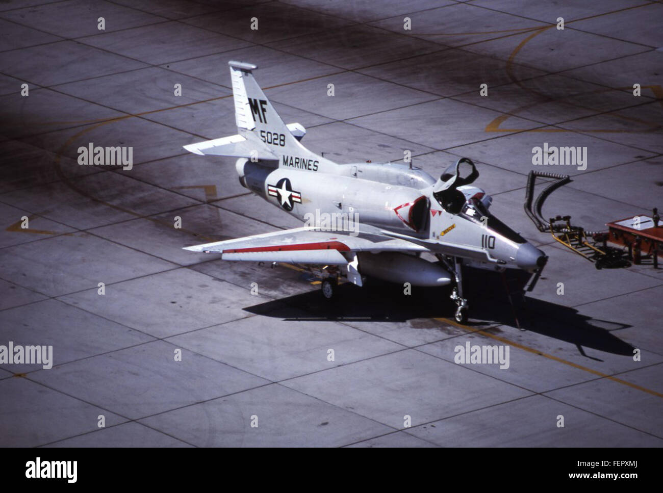 The Douglas A-4F Skyhawk, tail number 155028, operated by VMA-134 at ...