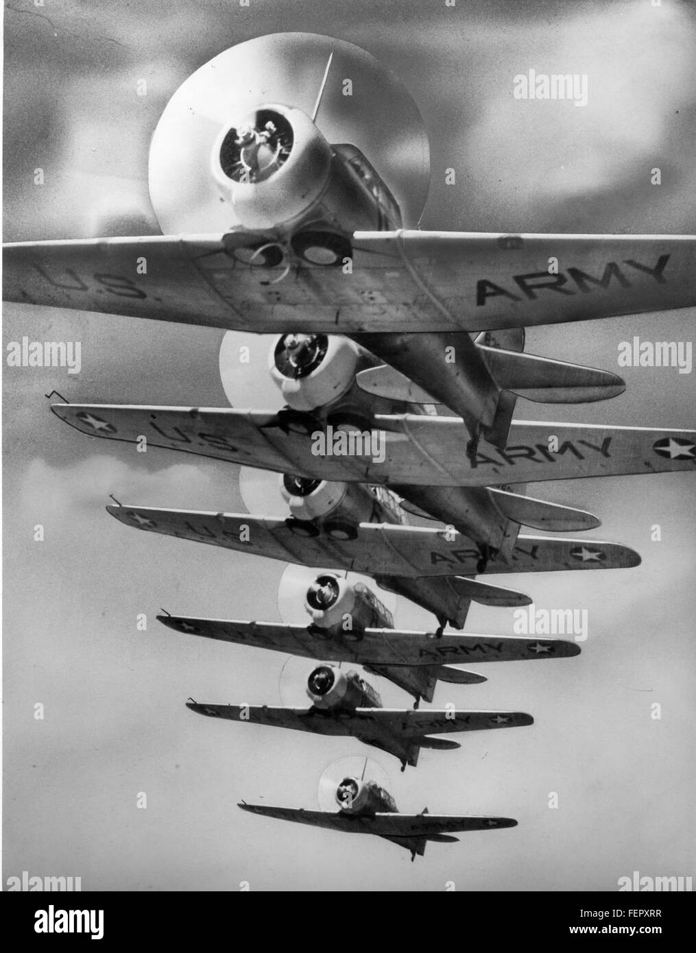 An image showing a formation of trainer aircraft at Randolph Field, a ...