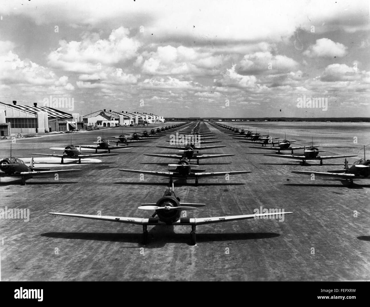 This image from Randolph Field captures aircraft stationed along the ...
