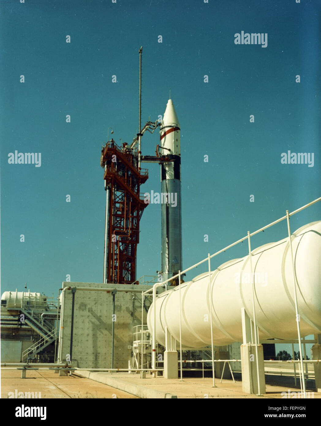 This image shows the fueling test of Atlas Centaur 2 on AC 2. This test ...