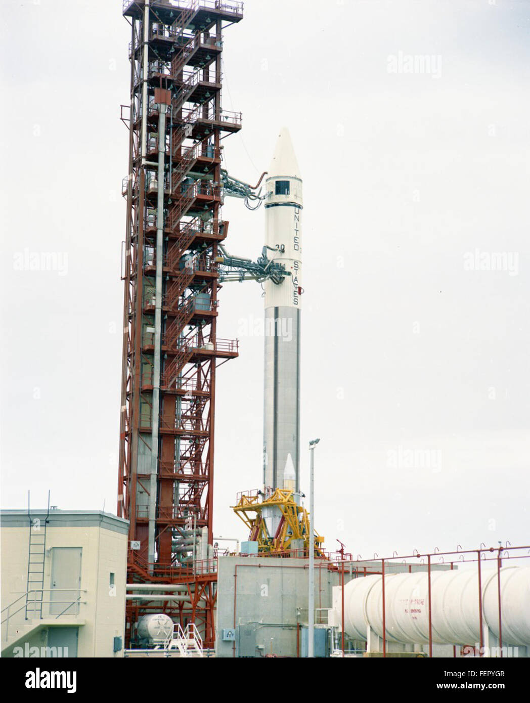 This image features the prelaunch details of the Atlas Centaur 30 ...