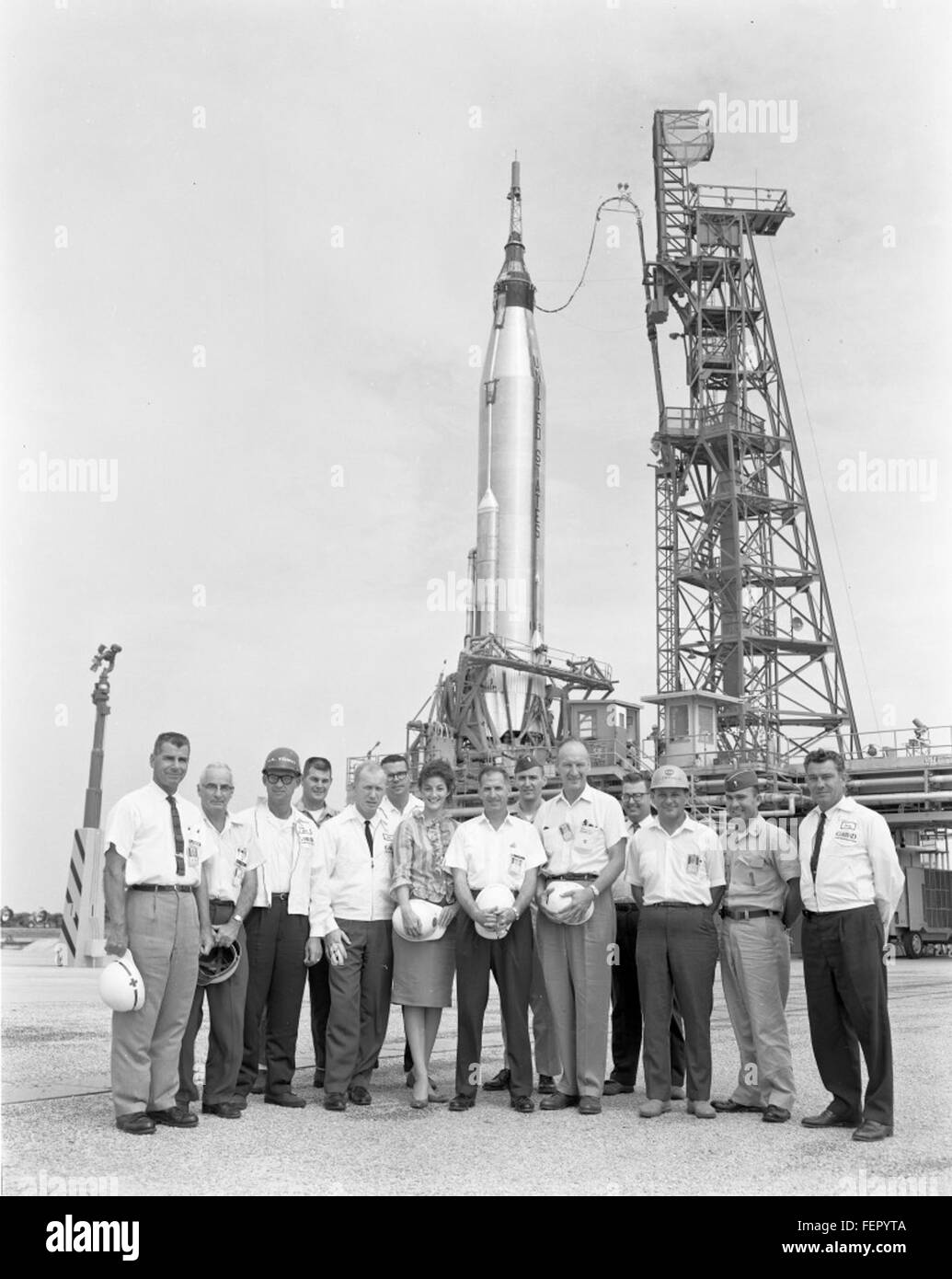 This image highlights the Atlas 113D rocket, showcasing the crew and ...