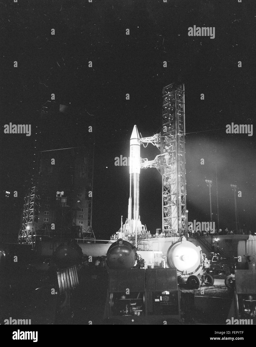 This image shows the liftoff of Atlas Centaur 9 (AC 9), a significant ...