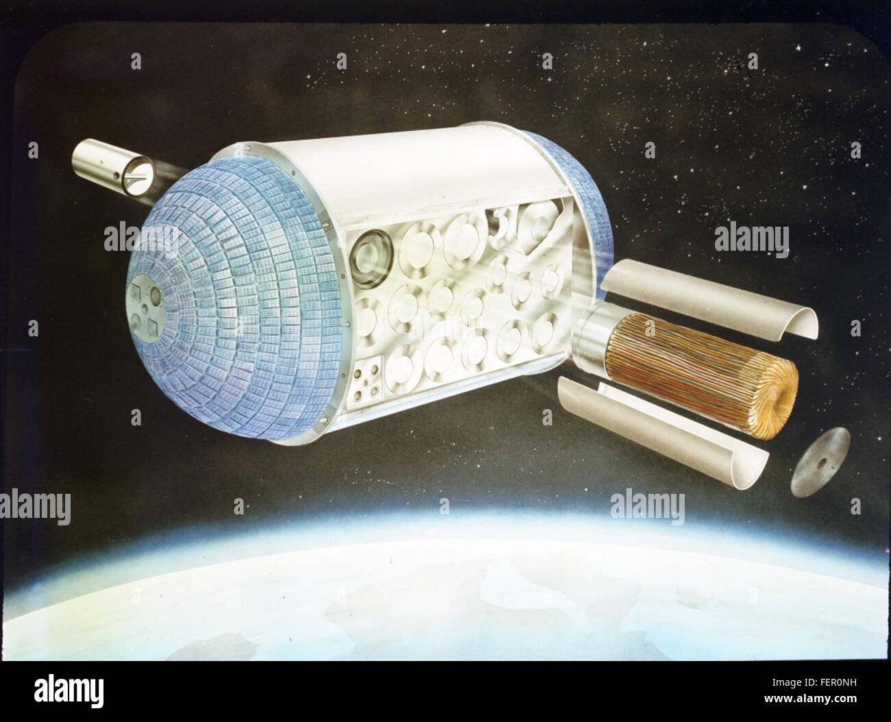 This image shows the OV-1 Satellite, highlighting its technological ...