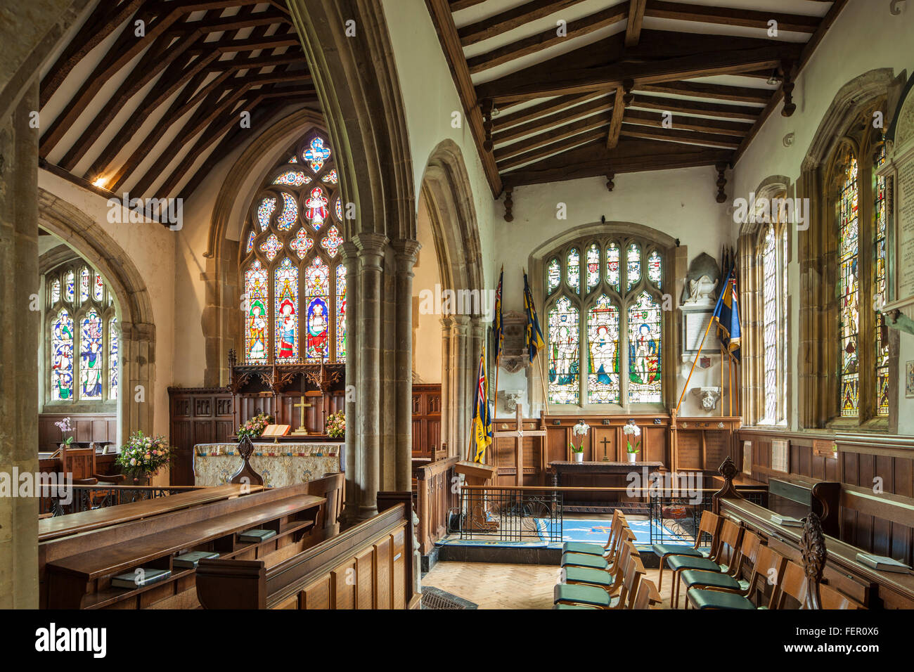 Interior of All Saints church in Lindfield, West Sussex, England Stock ...