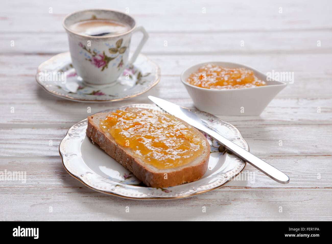 Slices of bread with jam Stock Photo - Alamy