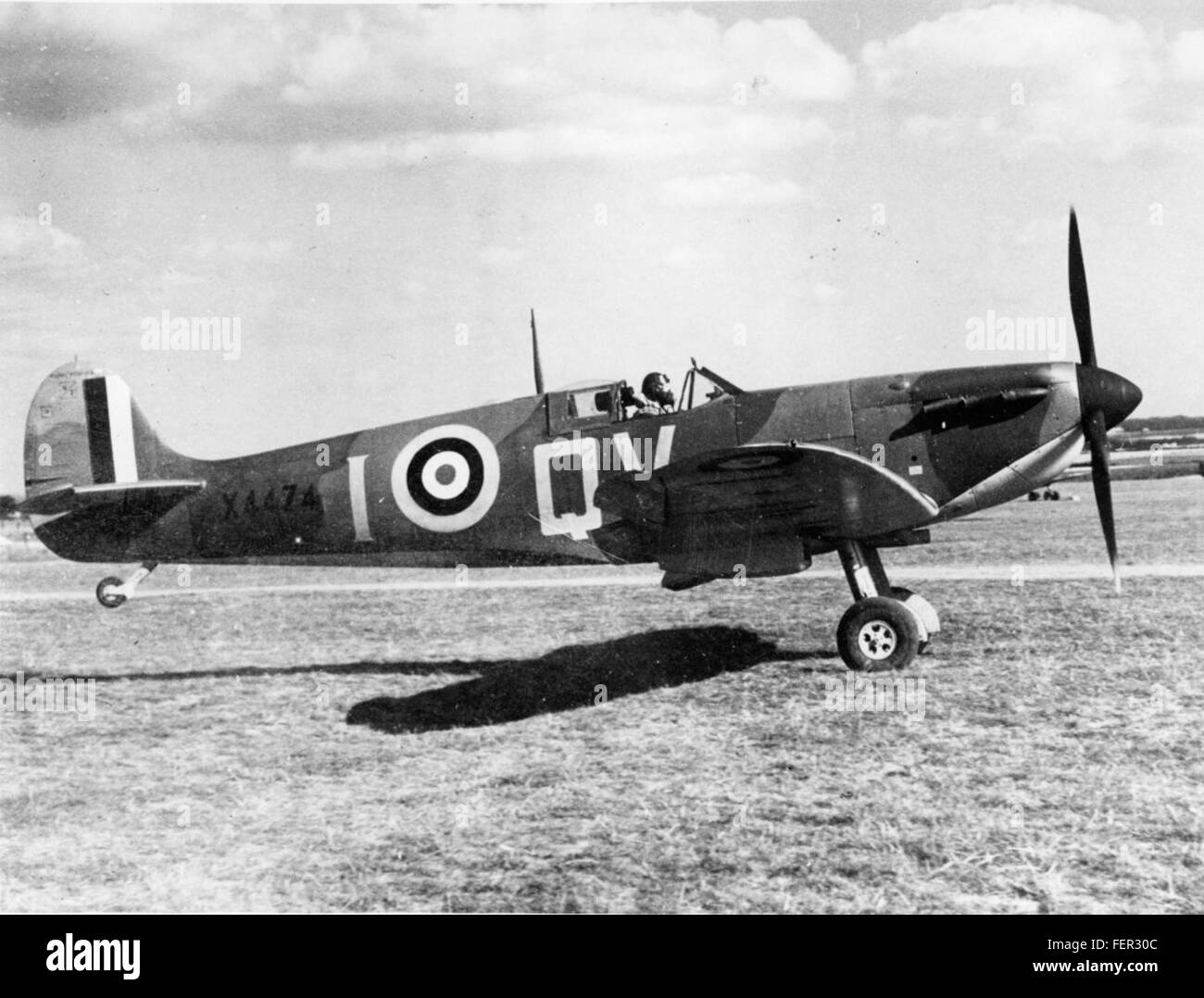 The Supermarine Spitfire Mk Ia, with registration X4474 and code QV-I ...