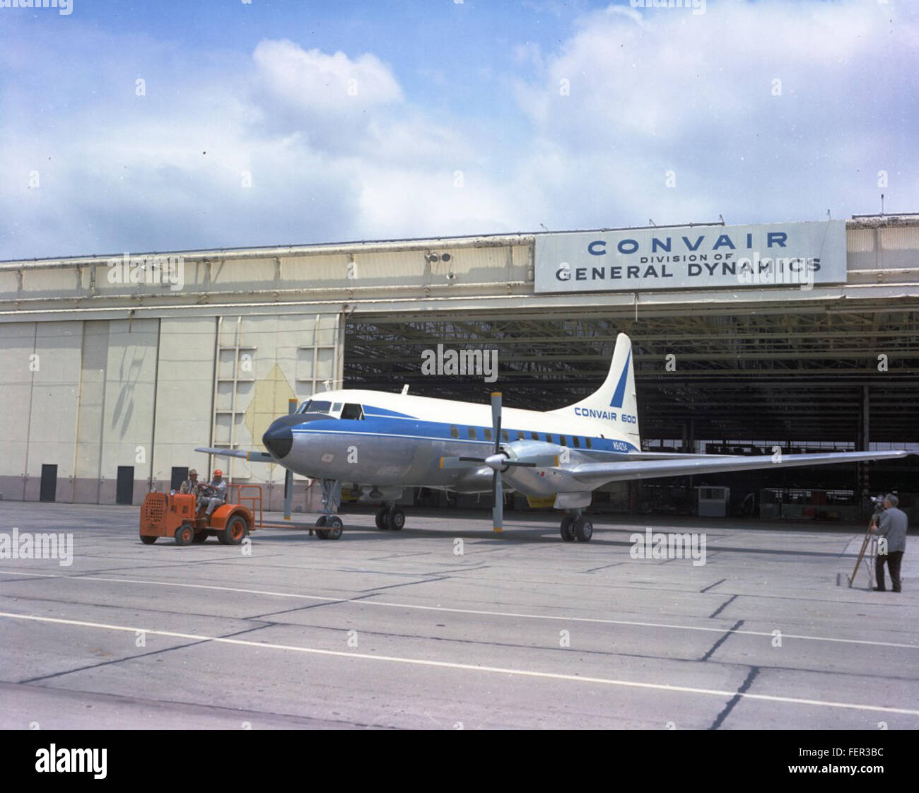 The Convair 600 N94294, a turboprop aircraft, rolls out of production ...
