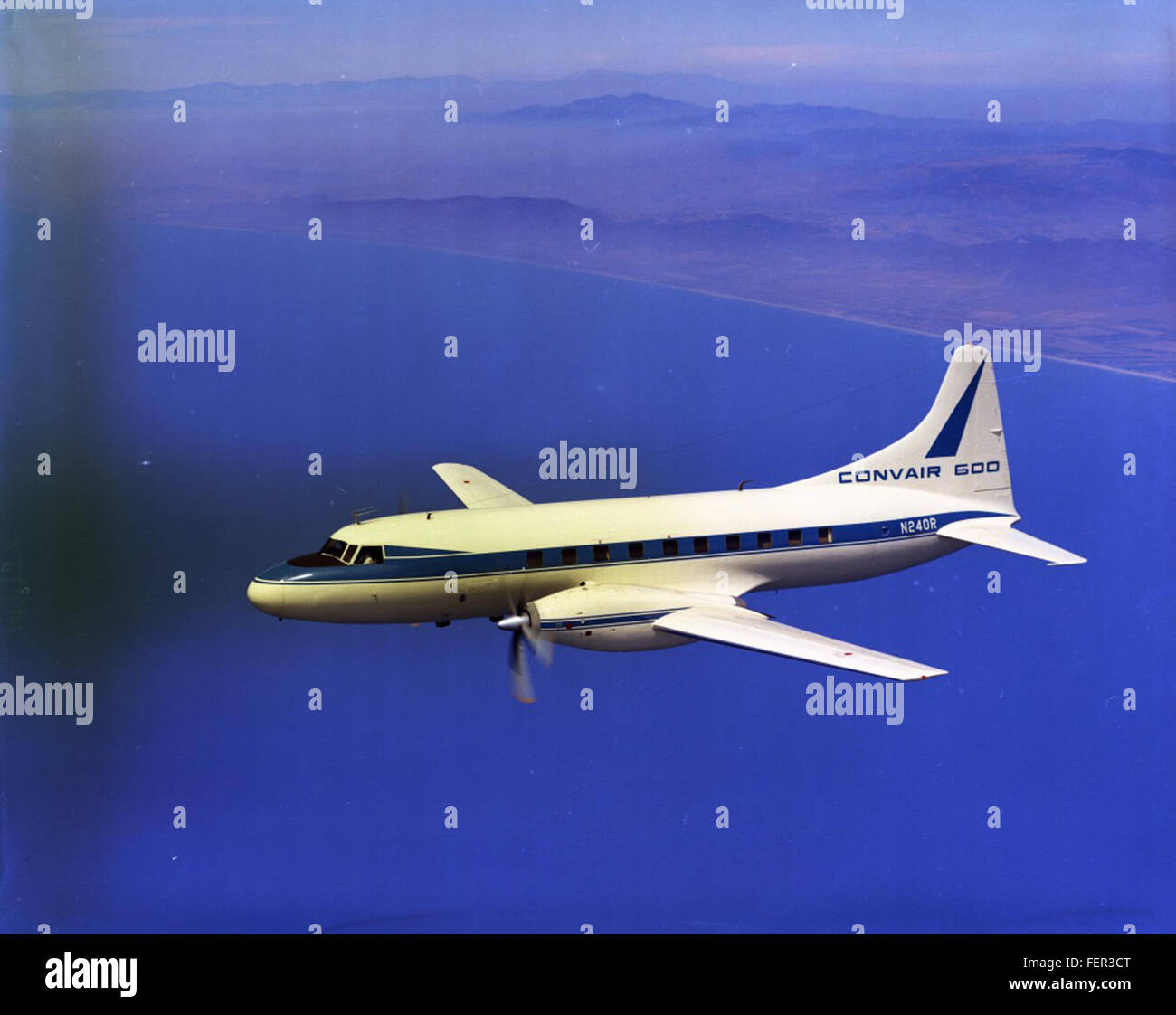 Convair 600 N240R, photographed on September 8, 1966, highlighting the aircraft's design and ...