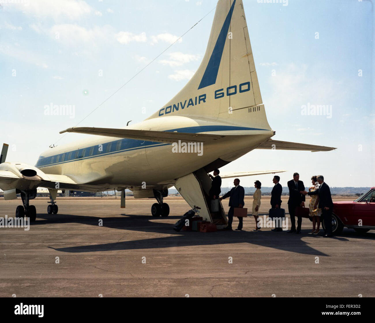 The Convair 600 N240R, seen here in a photograph from September 8, 1966, is a turboprop regional ...