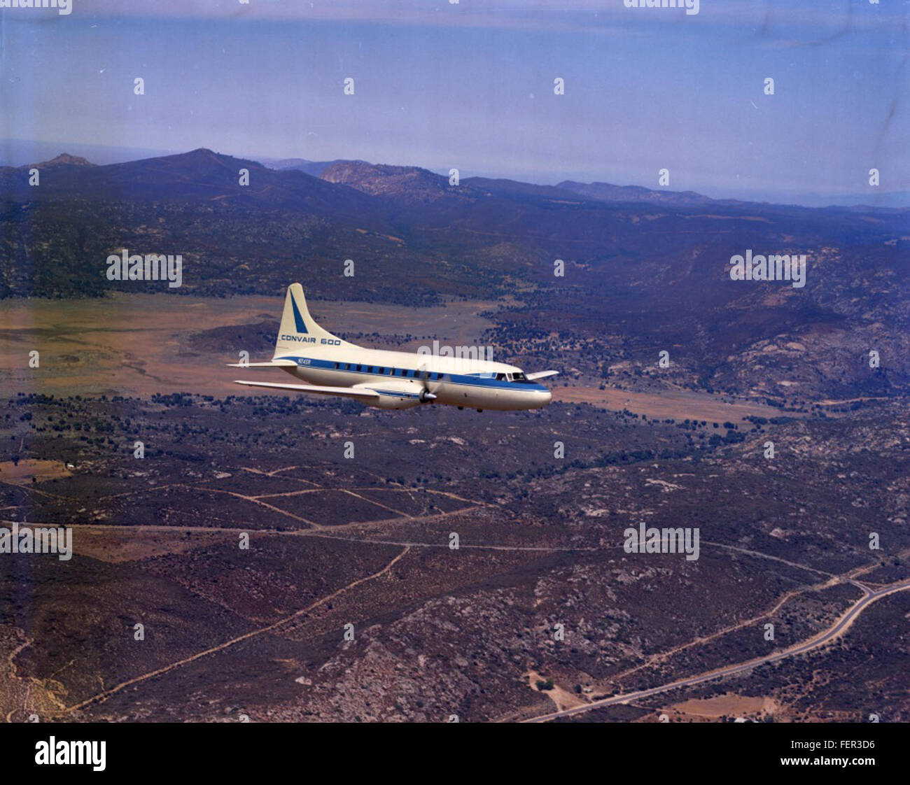 The Convair 600, registration N240R, is shown in this photograph taken ...