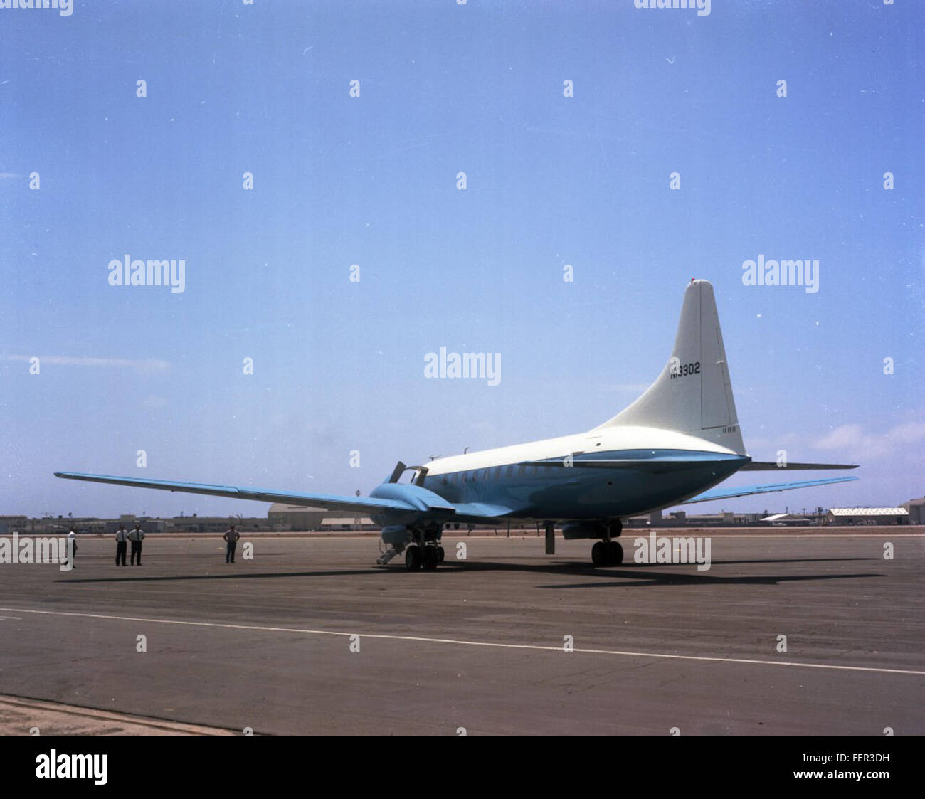 The Convair 340 (N13302) is shown in San Diego on July 8, 1968. A twin ...