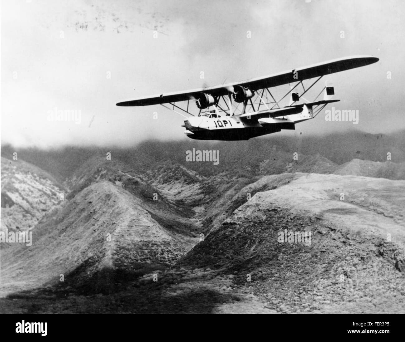 The Consolidated P2Y-1, a U.S. Navy flying boat, was photographed over ...