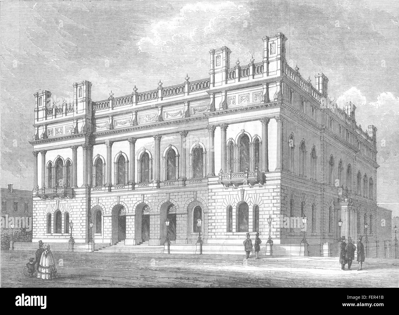 BLACKBURN The new Townhall. Lancashire 1857. Illustrated London News ...