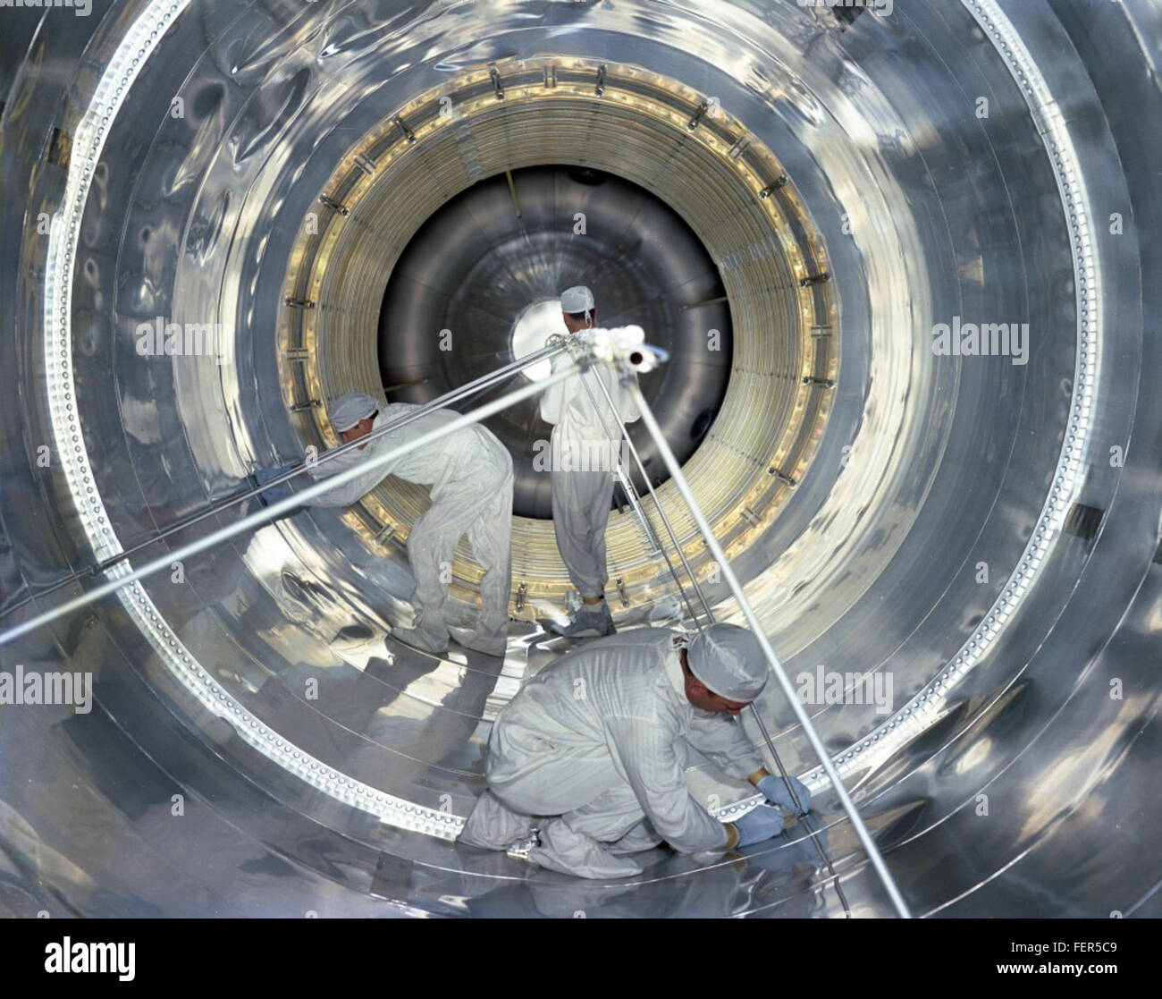 Atlas Details Three Men Working in Tank; Stillwell Probe Stock Photo ...