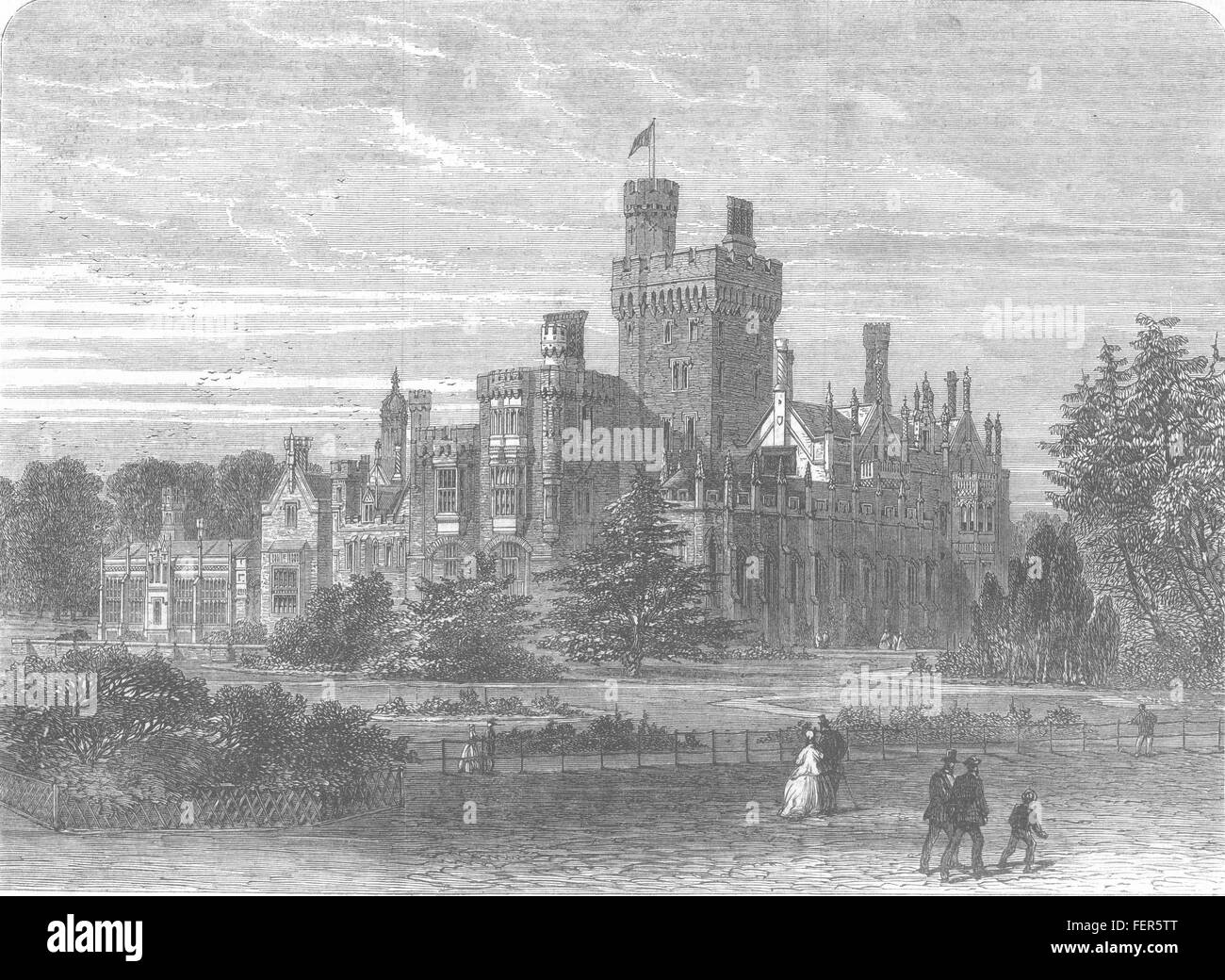 NORFOLK Costessey Hall 1866. Illustrated London News Stock Photo - Alamy