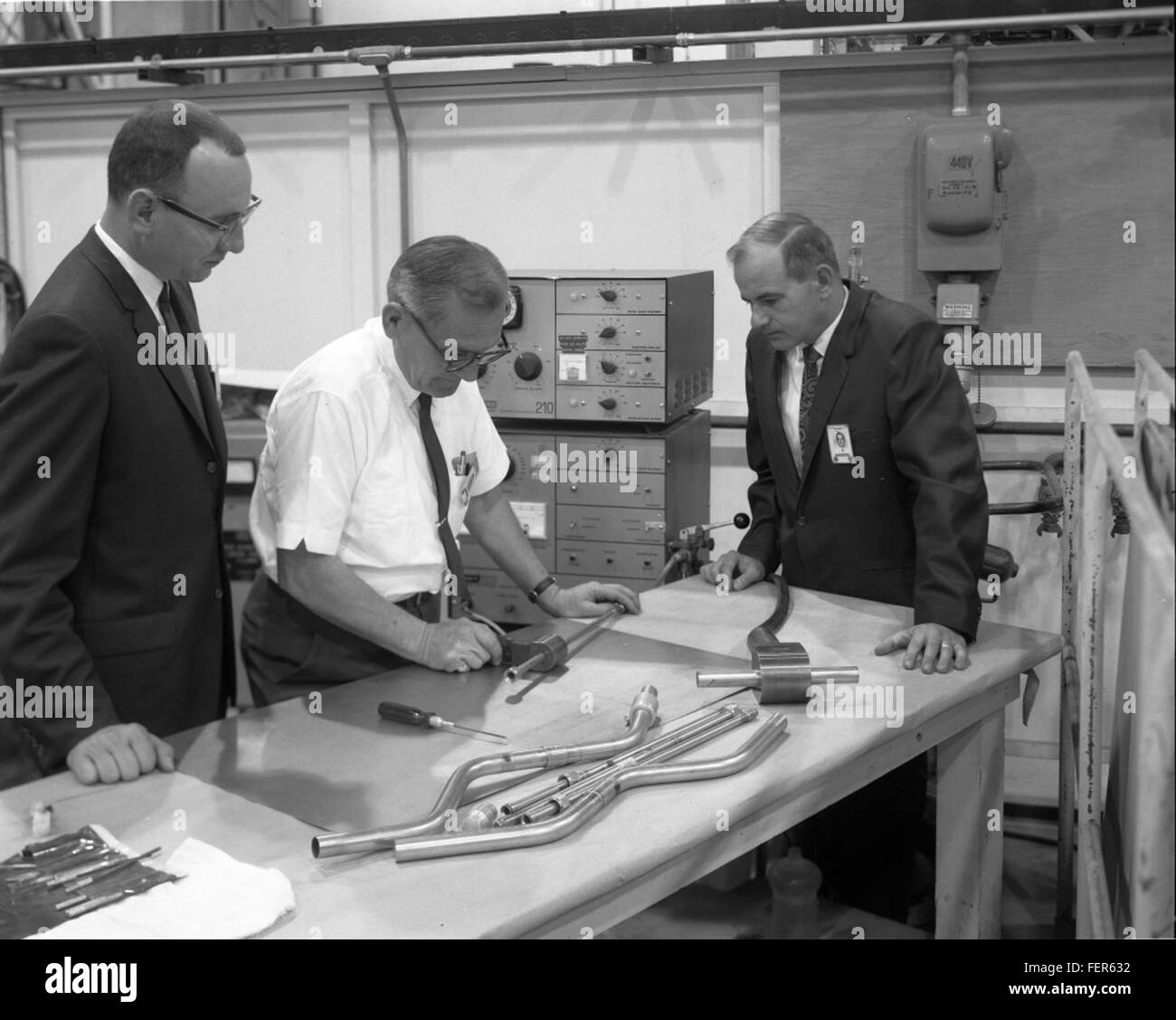 Factory machine work in metal Black and White Stock Photos & Images - Alamy