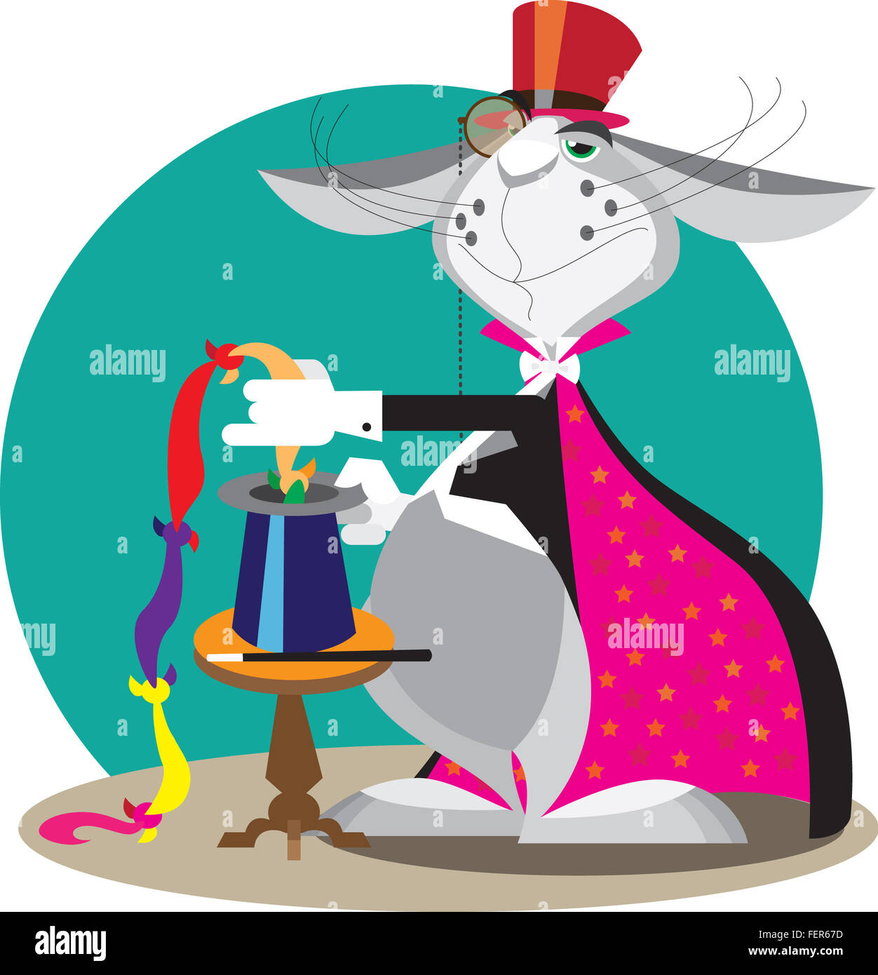 Circus.Rabbit is magician Stock Photo - Alamy