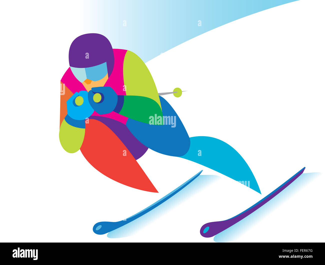 skier hurtling downhill Stock Photo - Alamy