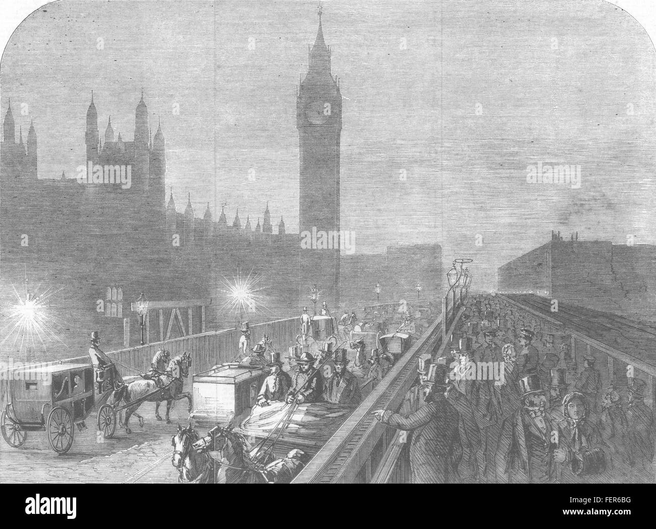 Lighted bridge Black and White Stock Photos & Images - Alamy