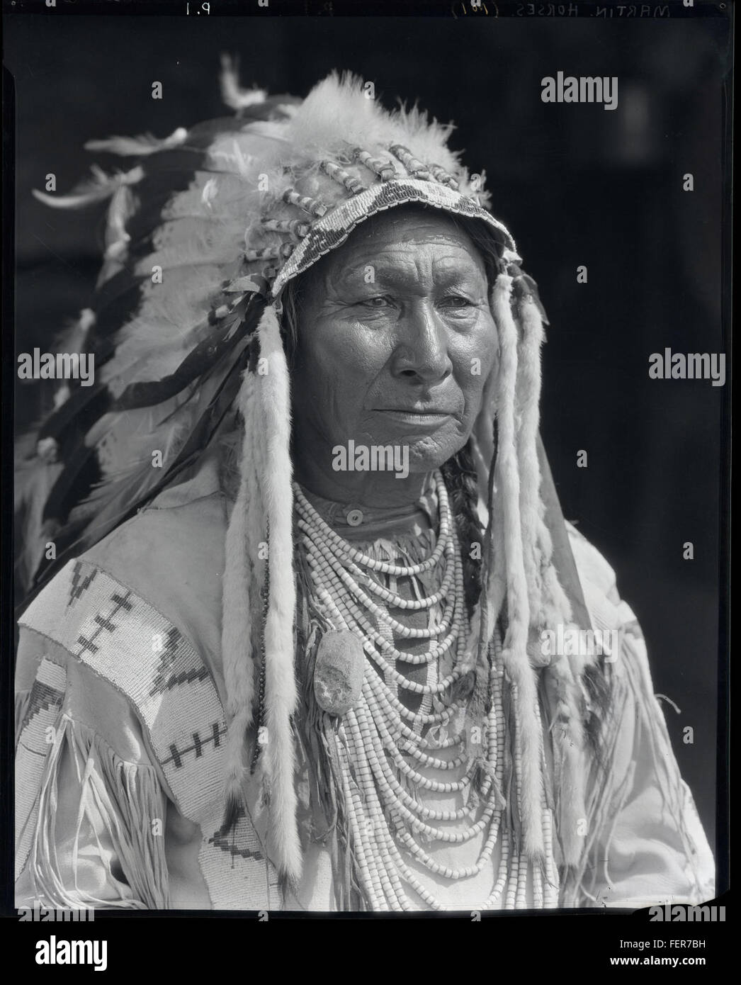This portrait depicts Martin Horses, a member of the Kainai Nation, one ...