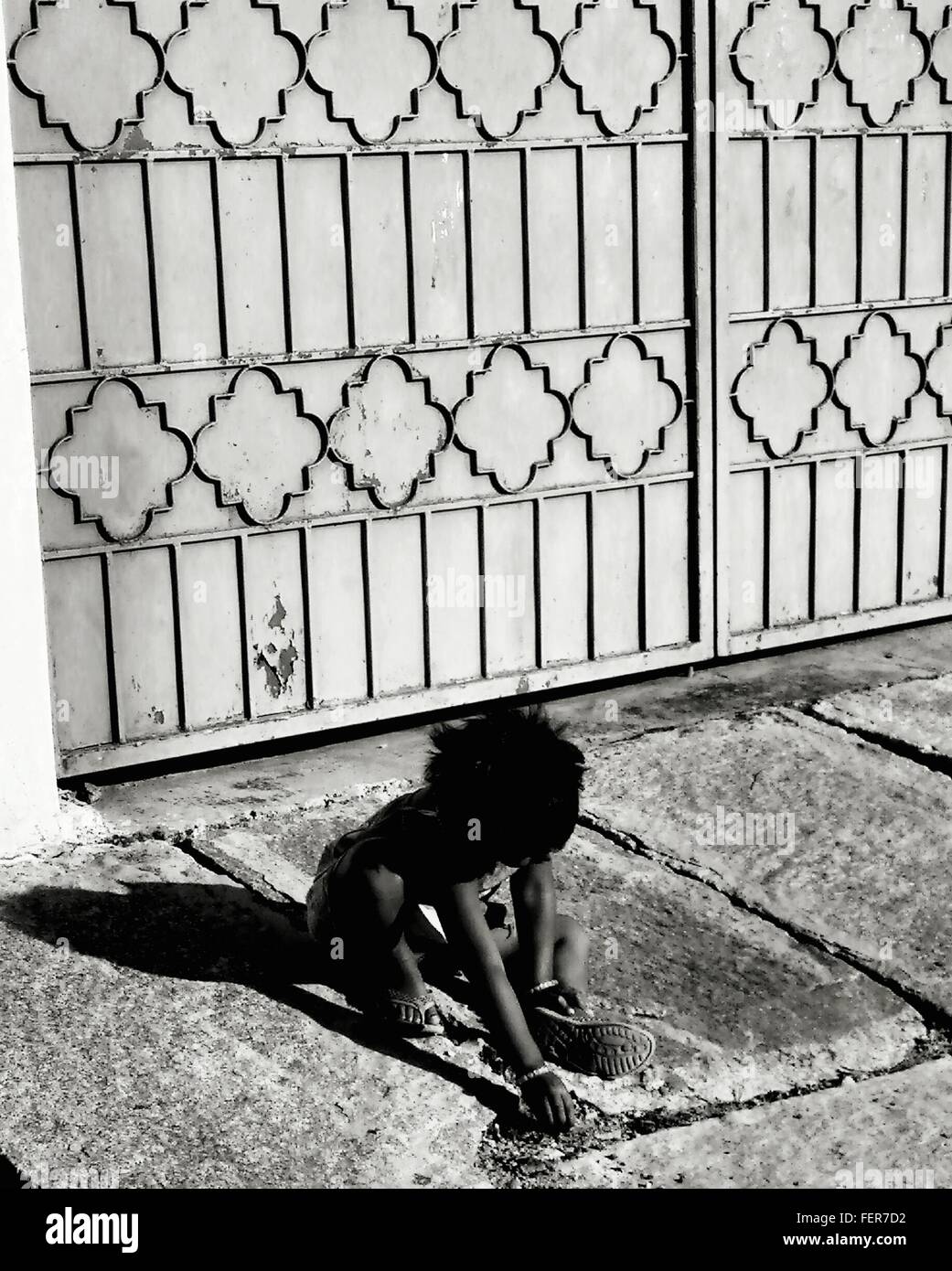 Boy On Gate High Resolution Stock Photography and Images - Alamy