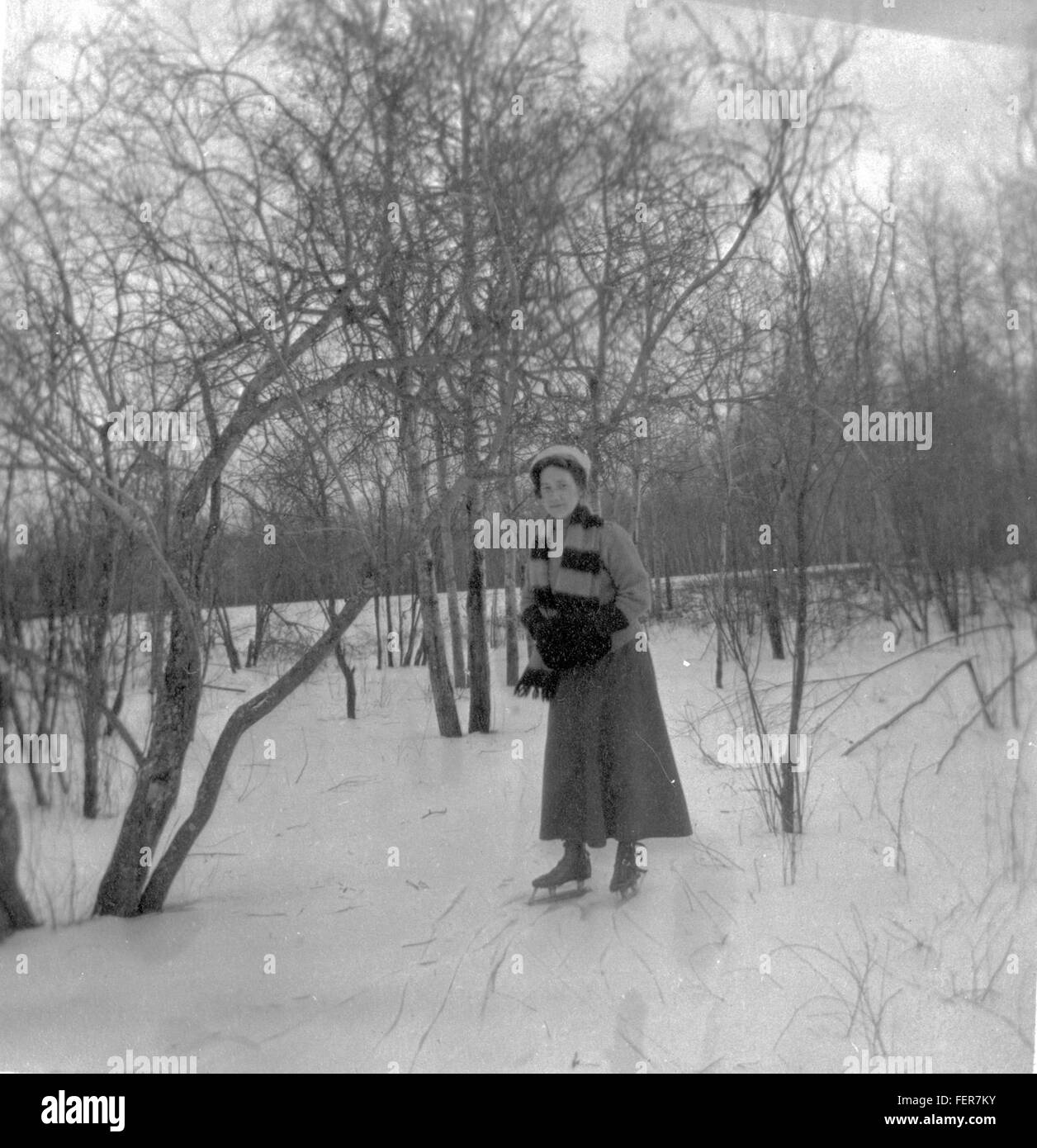 Historical ice skater Black and White Stock Photos & Images - Alamy