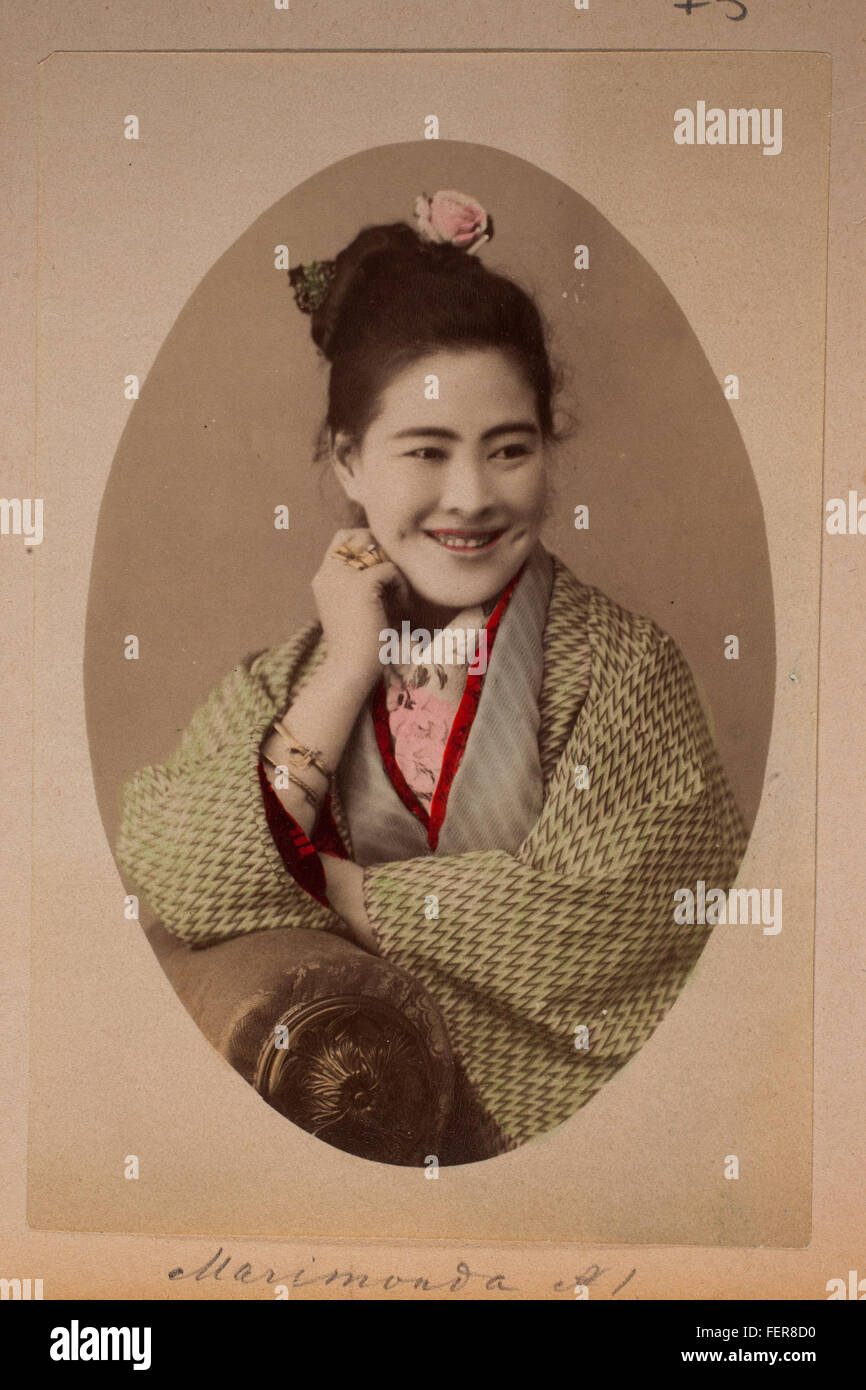 A portrait of a Geisha, capturing the traditional attire and elegant ...