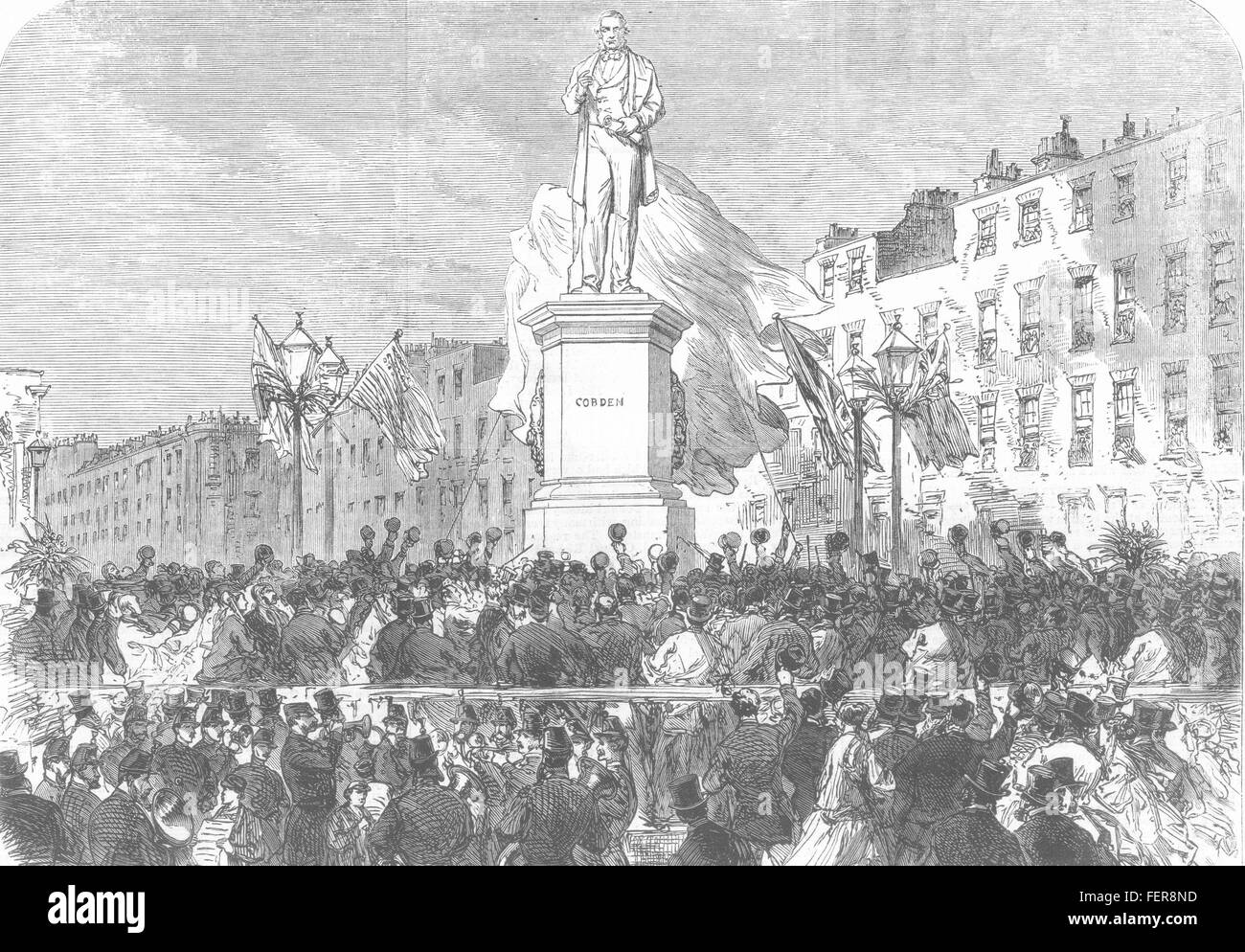 LONDON Unveiling of the Cobden Statue in High Street, Camden Town 1868 ...