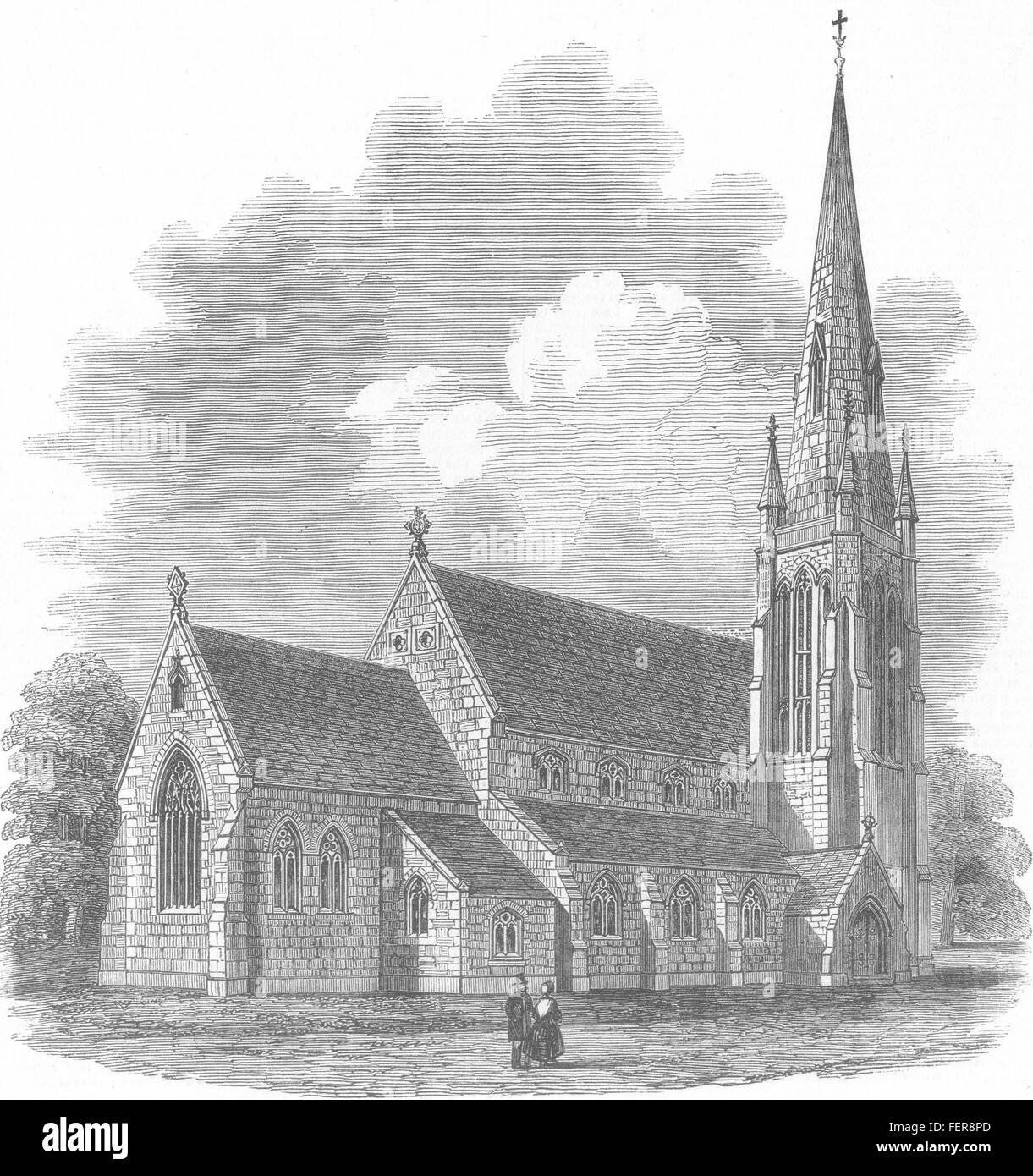 SHEPHERD'S BUSH The church of St. Stephen 1850. Illustrated London News ...