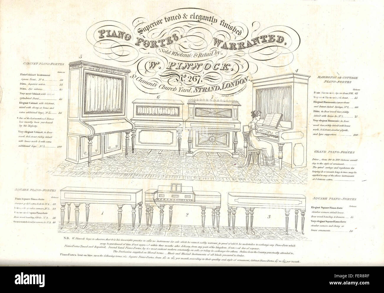 Old piano advert hi-res stock photography and images - Alamy
