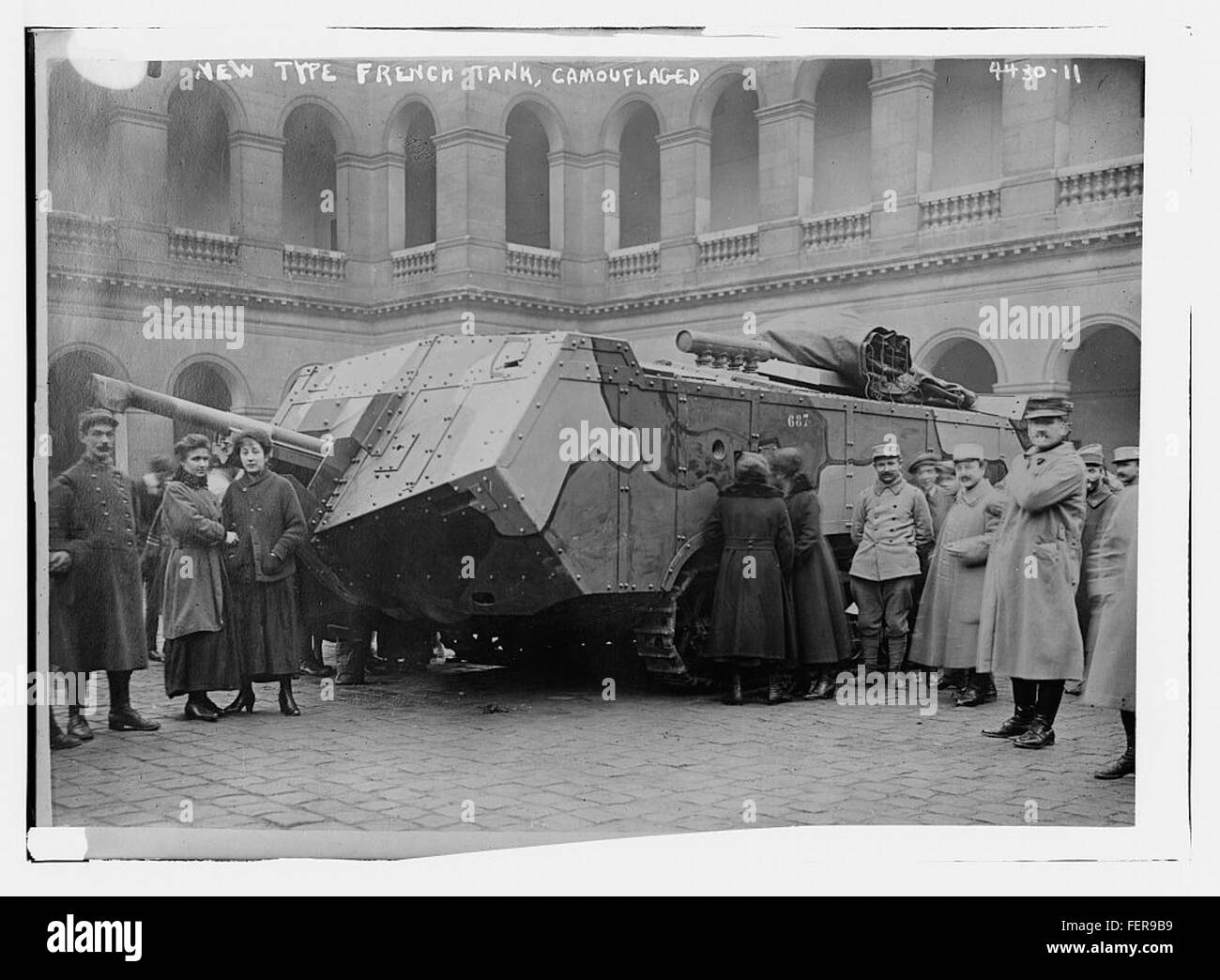 An image of a new French tank, featuring camouflage patterns. This ...