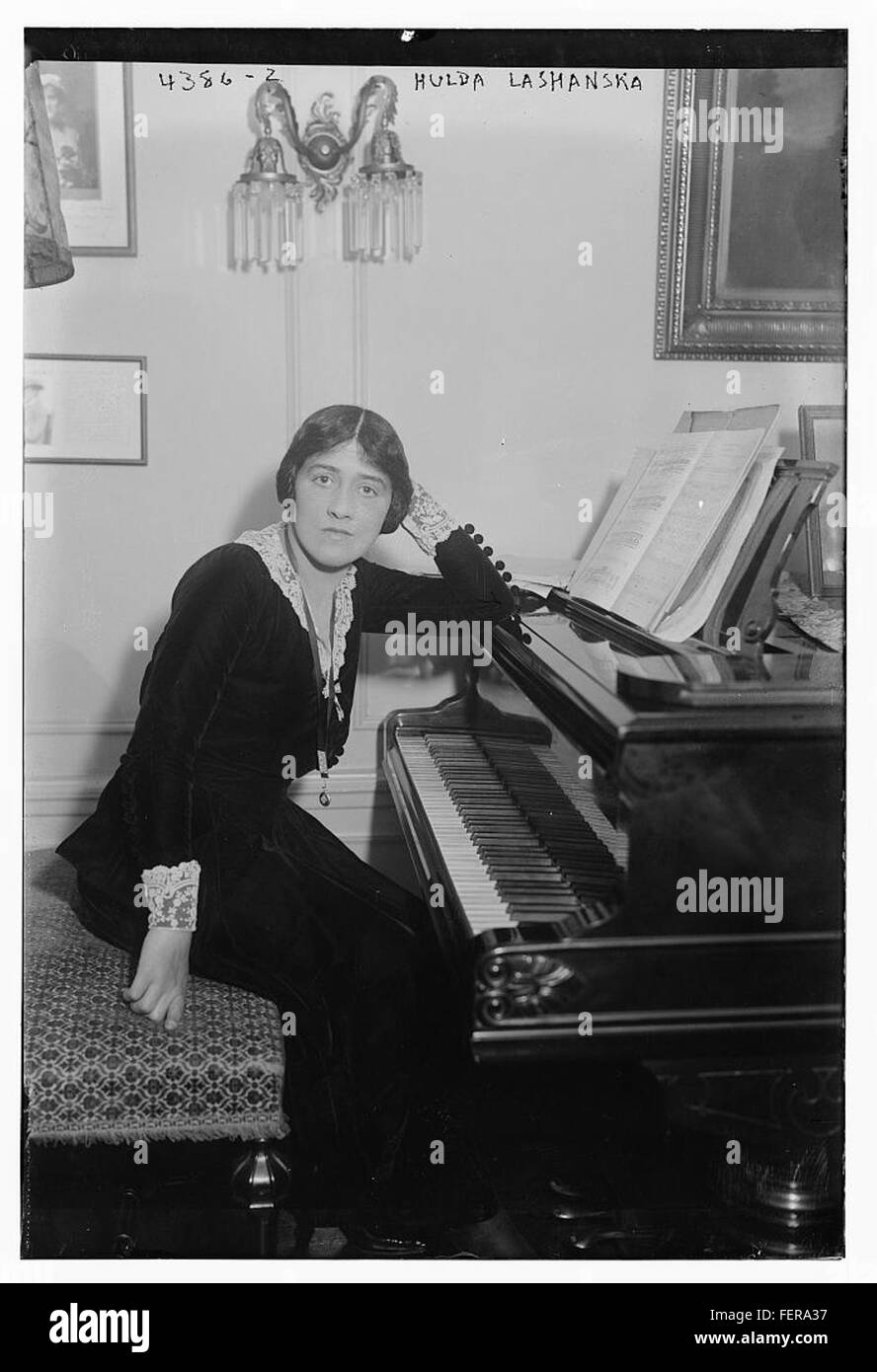 A portrait of Hulda Lashanska, a notable figure, possibly in music or ...