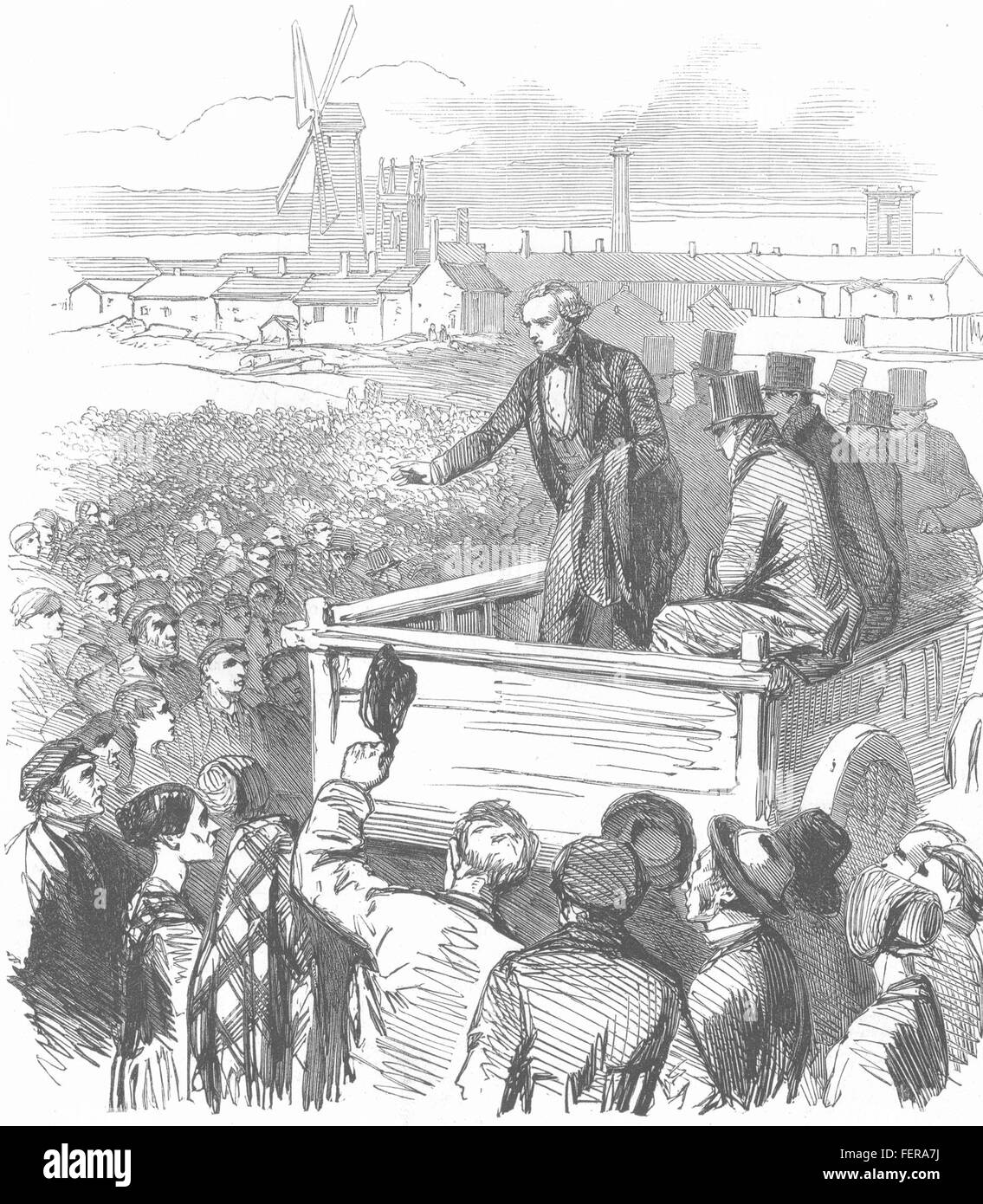 PRESTON STRIKE Mr. Cowell addressing the factory operatives. Lancashire ...