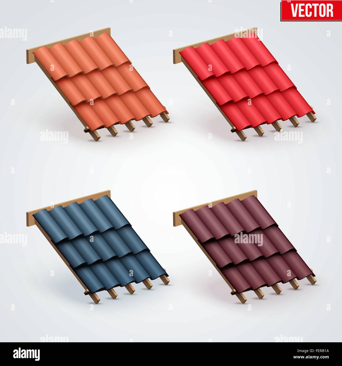 Metal shingles Stock Vector Images - Alamy