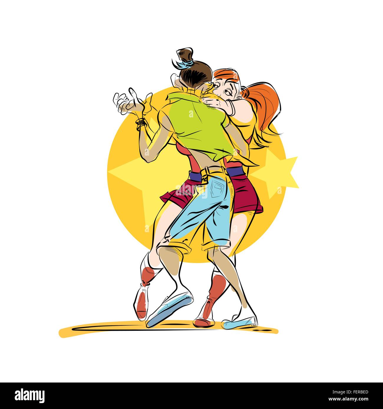 Woman couple man dancing club Stock Vector Images - Alamy