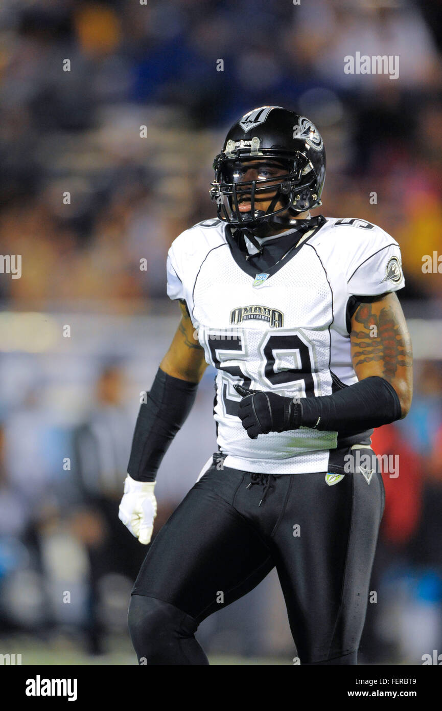 Orlando, FL, USA. 5th Nov, 2010. Omaha Nighthawks linebacker Cato June ...