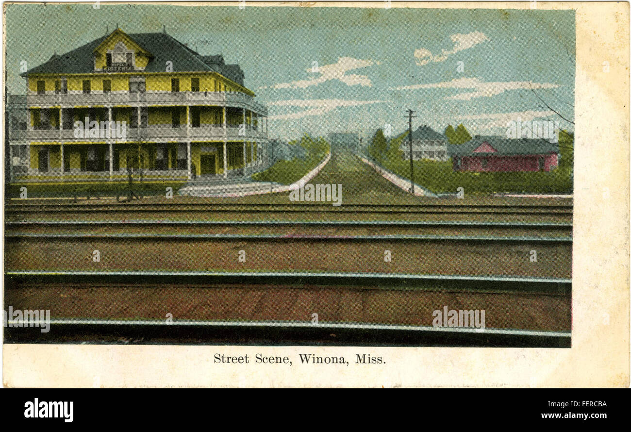A street scene in Winona, Mississippi, showcasing the architecture and ...