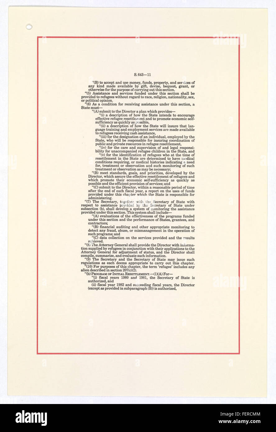 The Refugee Act of 1980 reformed U.S. immigration policy, establishing ...