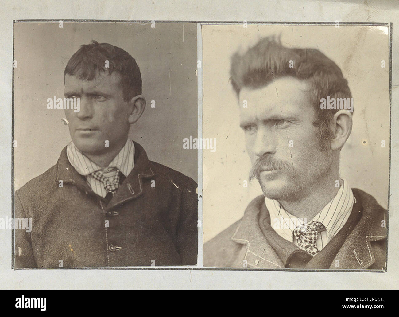 A historical photograph of a convict gaol in Tasmania. The image ...