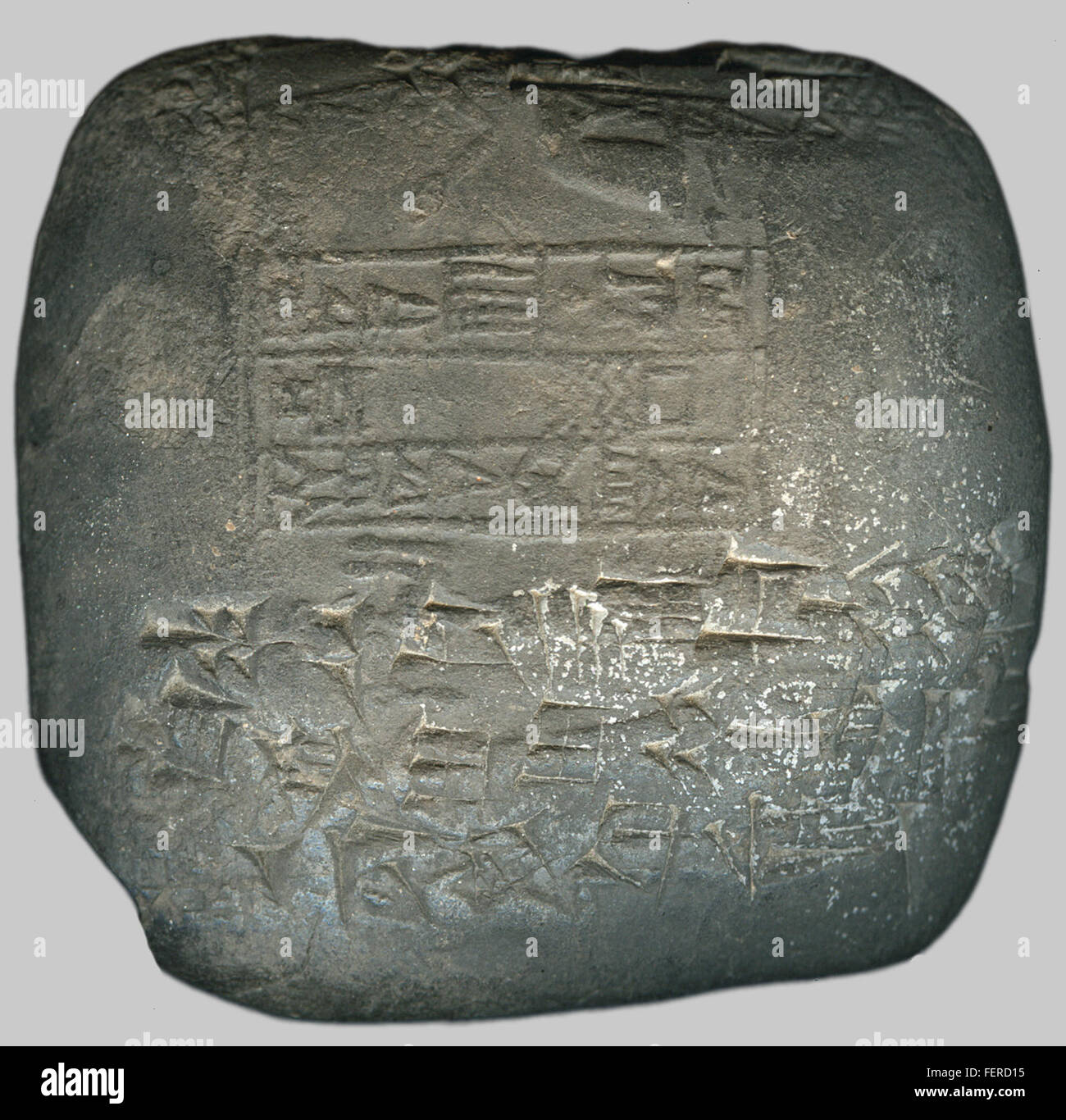The reverse side of Cuneiform Tablet B, an ancient artifact that ...