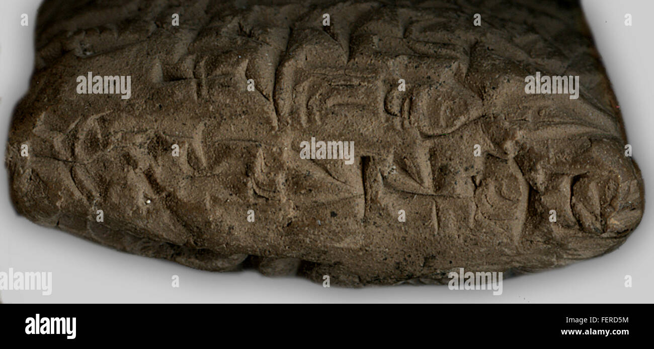 A cuneiform tablet (A) from ancient Mesopotamia, depicting early ...