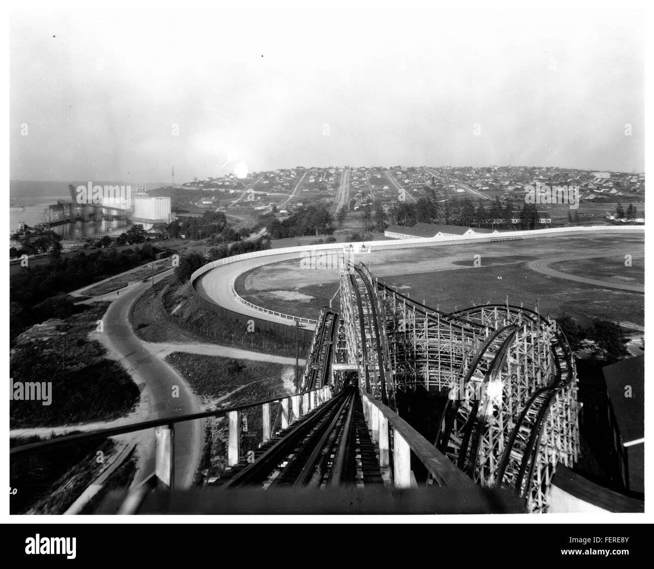 Old roller coaster Black and White Stock Photos & Images - Alamy