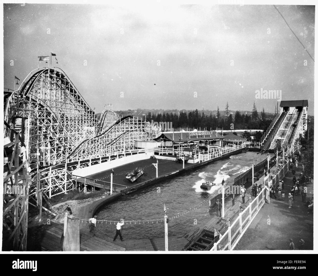 Fairground fairground rides Black and White Stock Photos & Images - Alamy